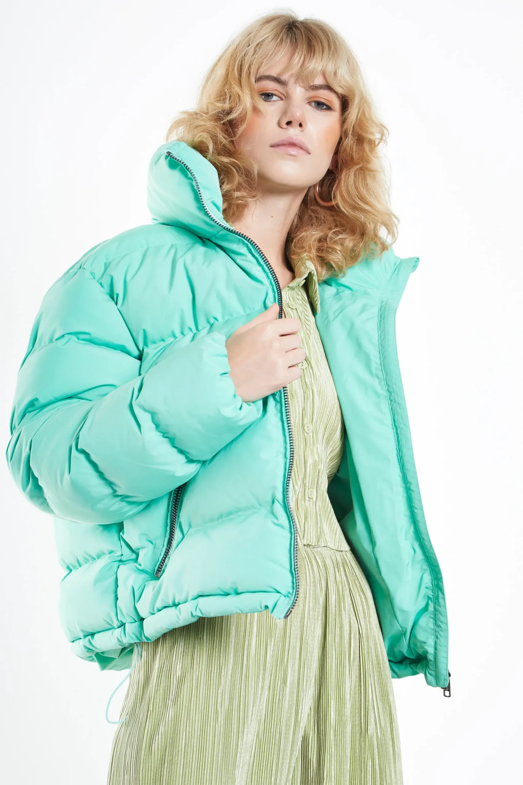 Glamorous Puffer Jackets|Jackets|Jade Green Padded Puffer Jacket ...